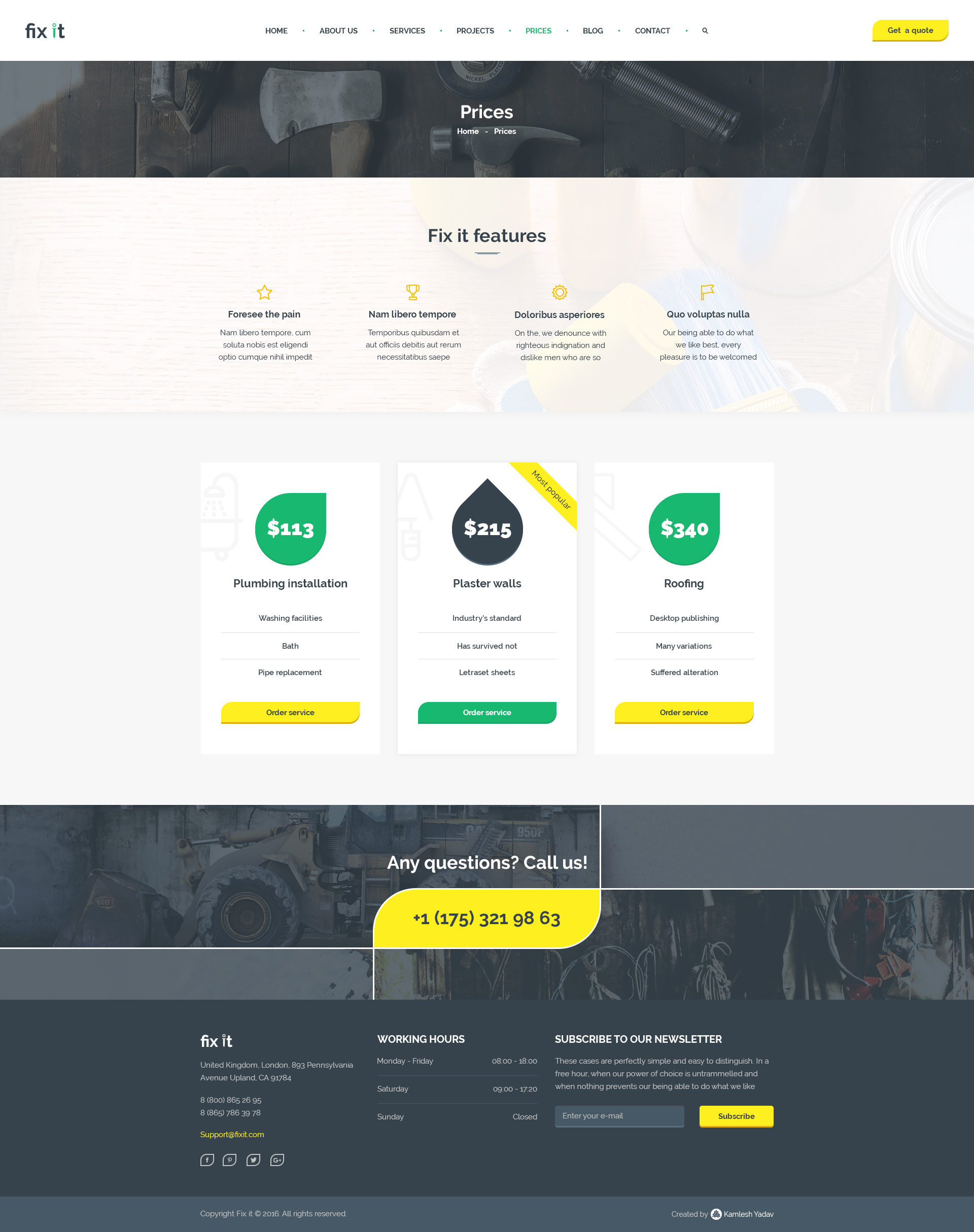 Fixit - Multipurpose Construction & Building PSD by kamleshyadav | ThemeForest